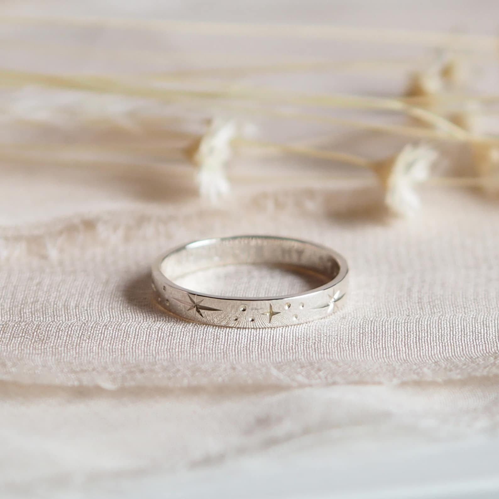 Sterling Silver Hand Engraved Star Ring Hand Engraved Ring - Etsy