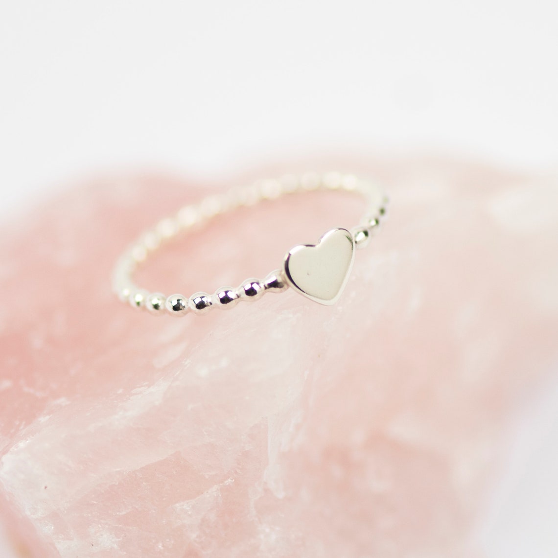 Sterling Silver Heart Ring Heart Ring Simple Silver Ring - Etsy