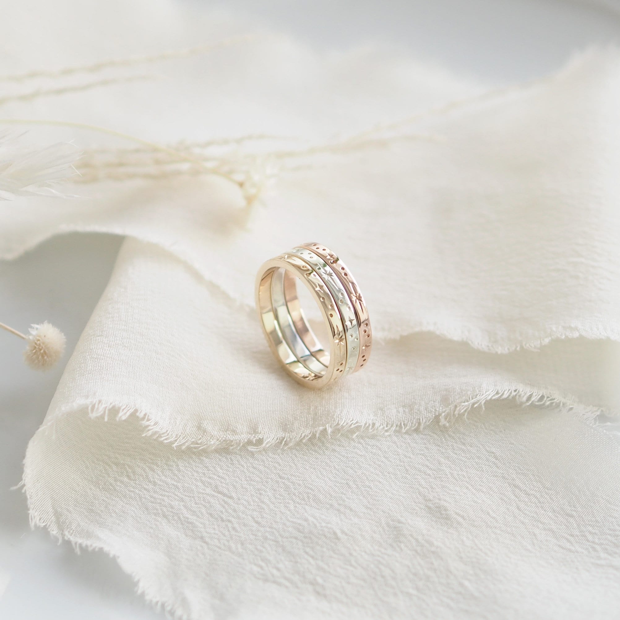 Star Engraved Ring Celestial Gold Ring Starry Ring Band | Etsy