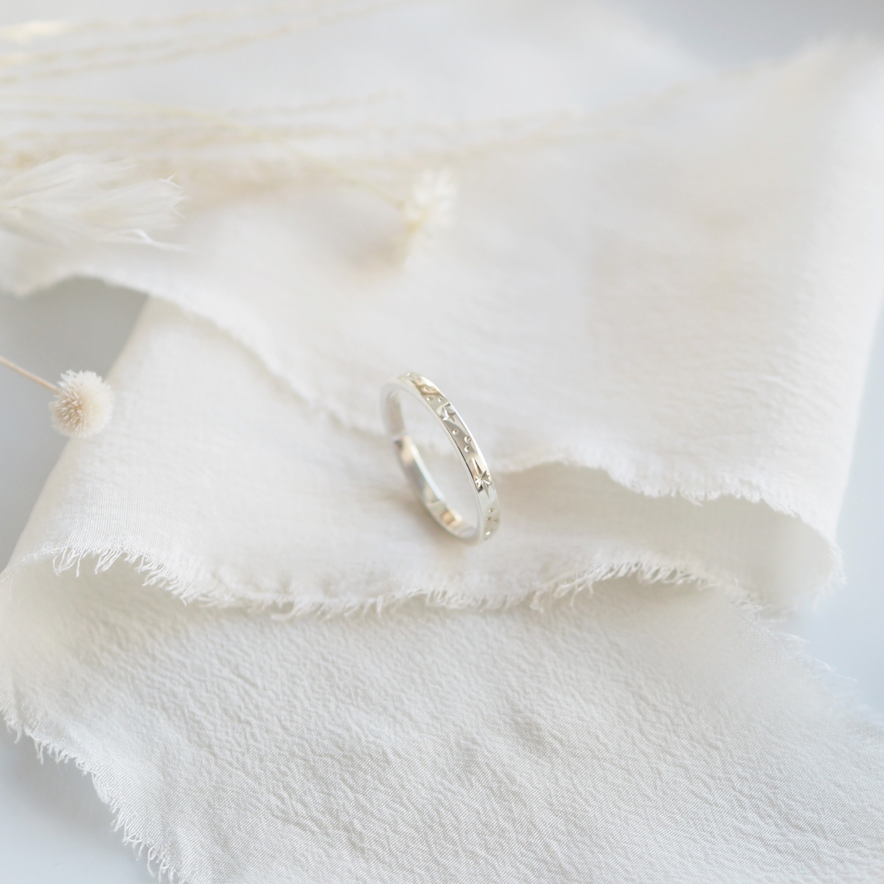 9ct Gold Star Engraved Ring Celestial Gold Ring Starry Ring | Etsy