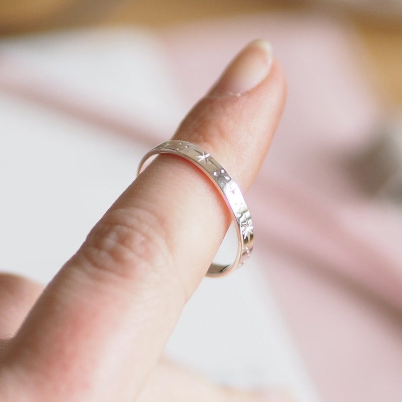 Sterling Silver Hand Engraved Star Ring Hand Engraved Ring - Etsy