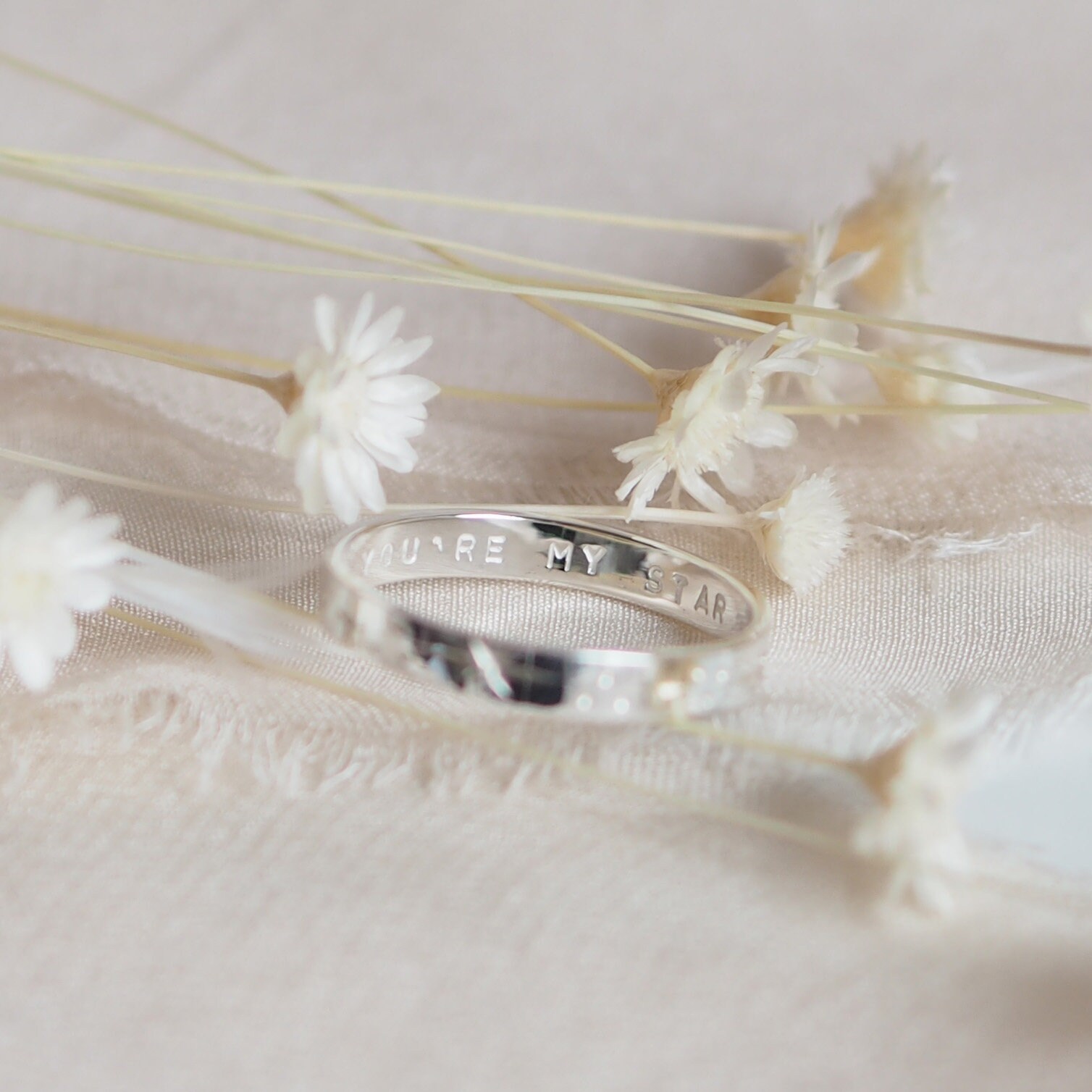 Personalised Sterling Silver Hand Engraved Star Ring Hand | Etsy UK