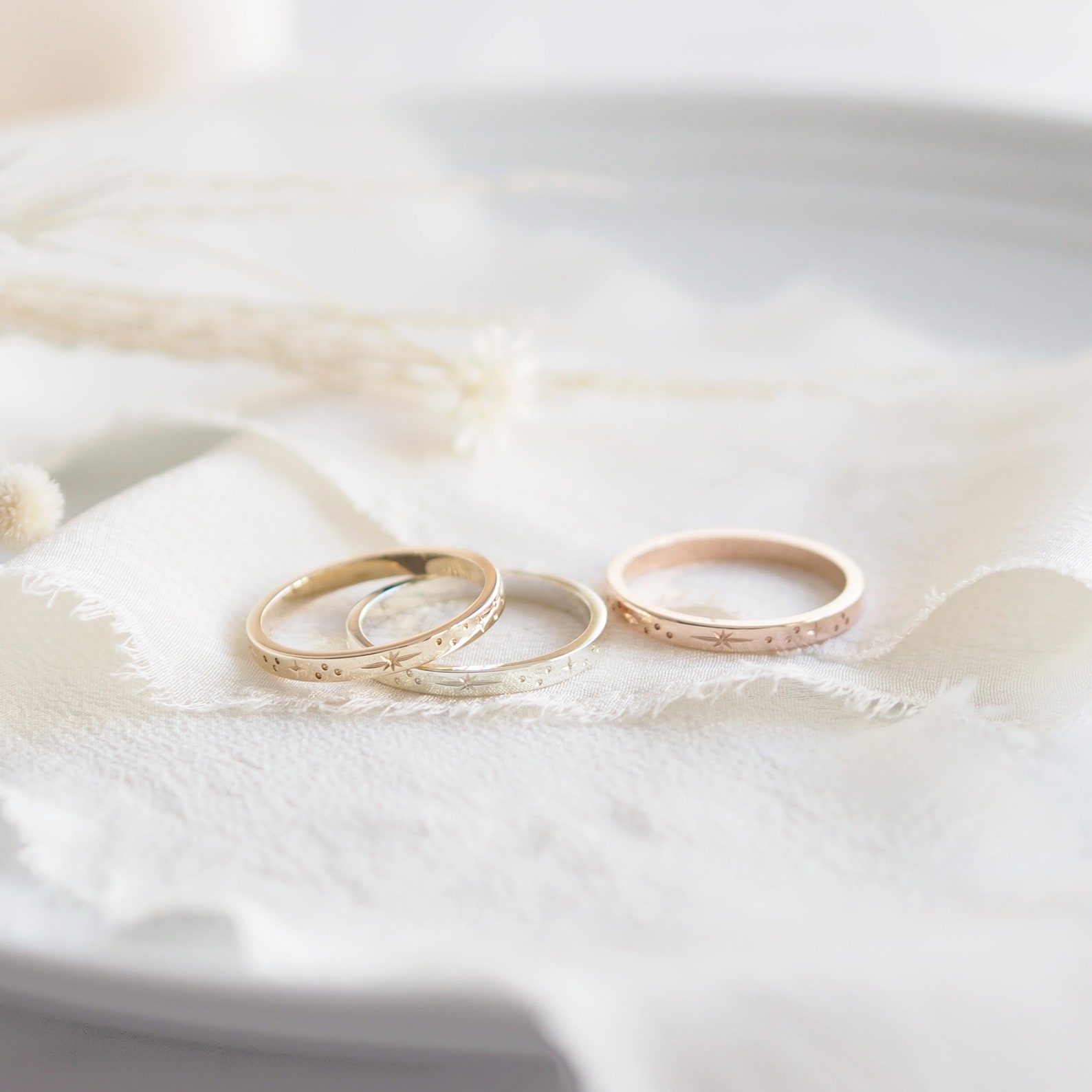 Star Engraved Ring Celestial Gold Ring Starry Ring Band - Etsy Canada