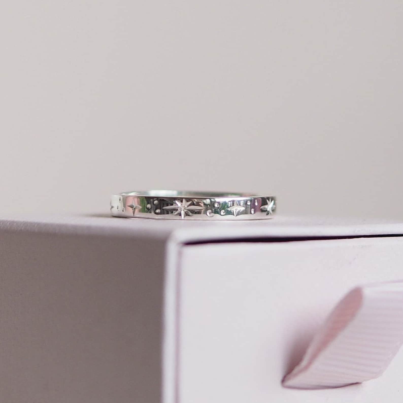 Sterling Silver Hand Engraved Star Ring Hand Engraved Ring - Etsy