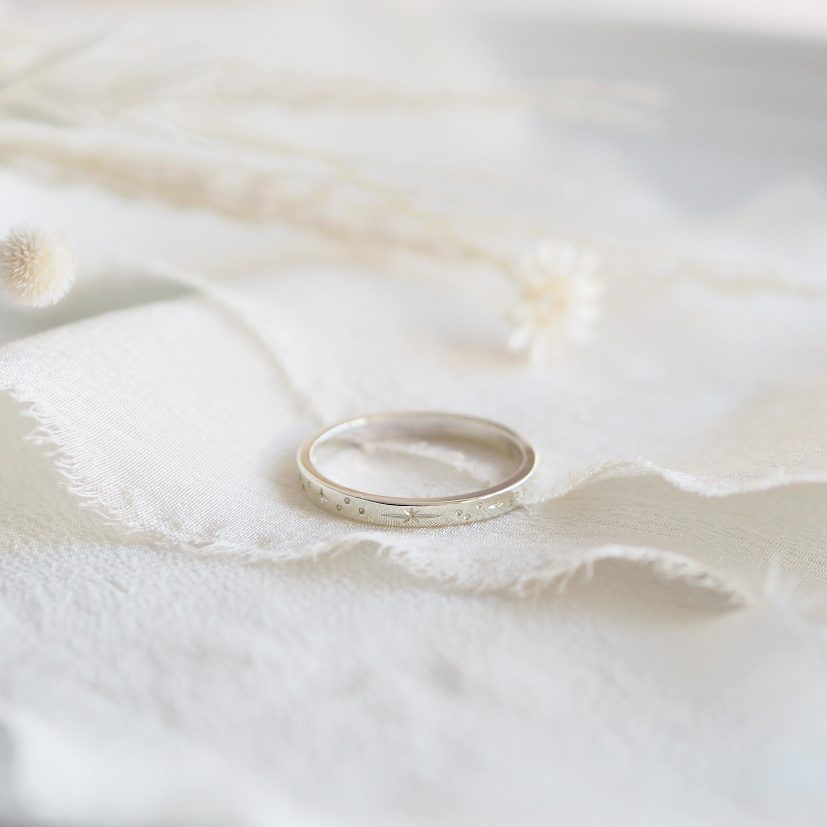 Star Engraved Ring Celestial Gold Ring Starry Ring Band | Etsy