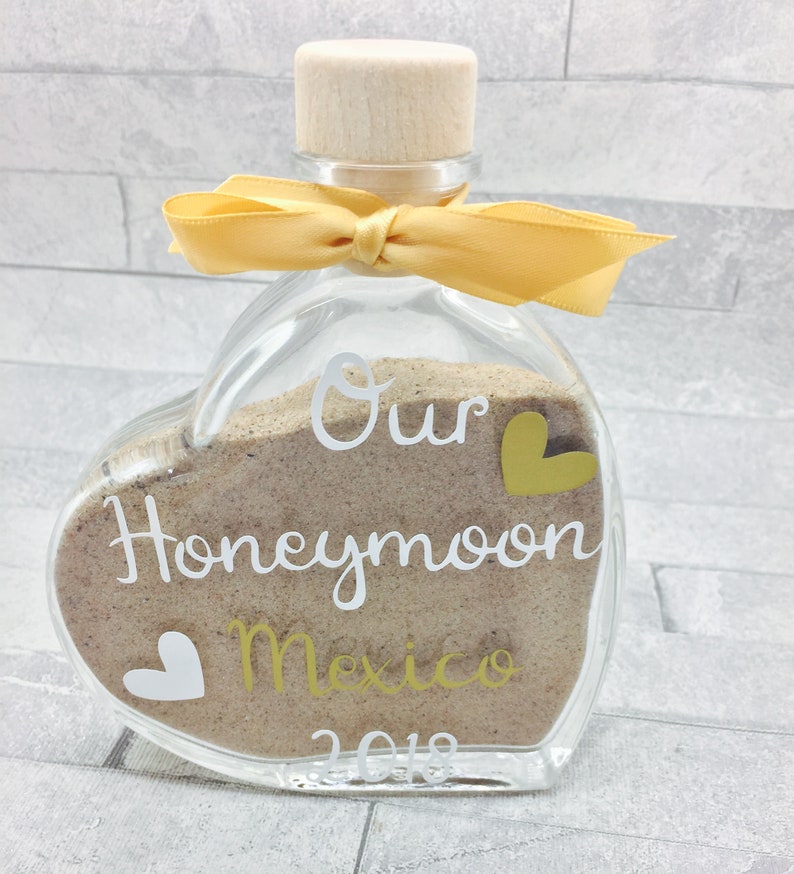Personalised Honeymoon Destination Sand Keepsake Bottle Jar - Etsy UK