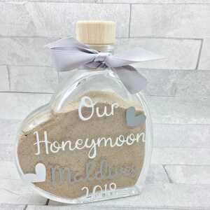 Personalised Honeymoon Destination Sand Keepsake Bottle Jar, Sand ...