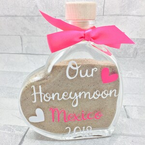 Personalised Honeymoon Destination Sand Keepsake Bottle Jar, Sand ...
