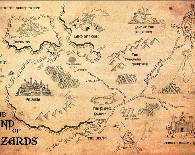 Phish Land of Lizards Gamehendge Map 17"x11" - Etsy