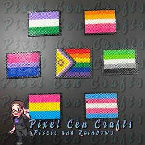 Queer Flag Perler Keychains, Magnets, Ornaments, Charms, Sprites - Etsy