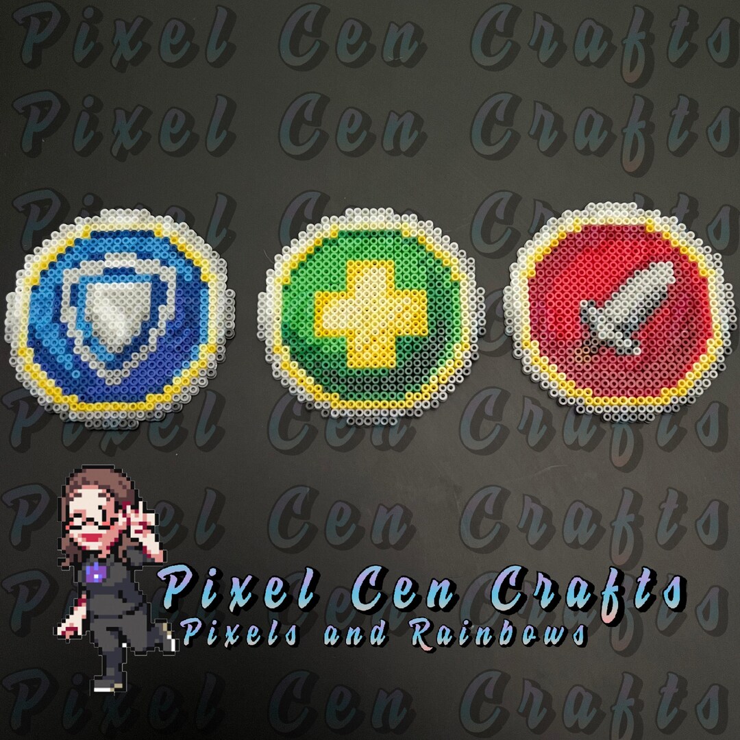 Warcraft Tank DPS Healer Spec Inspired Perler Keychains, Magnets ...