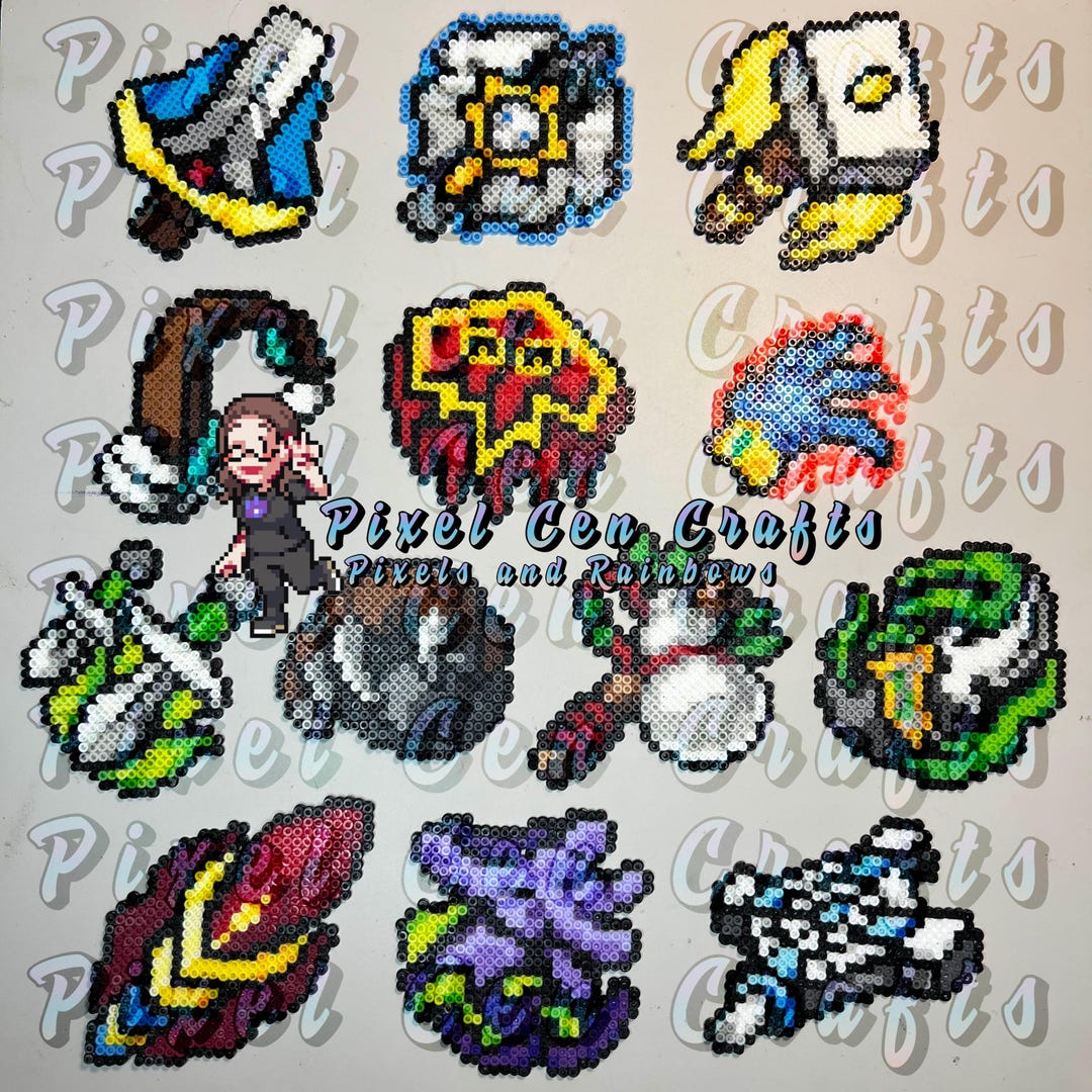 Warcraft Class Icon Inspired Perler Keychains, Magnets, Ornaments ...