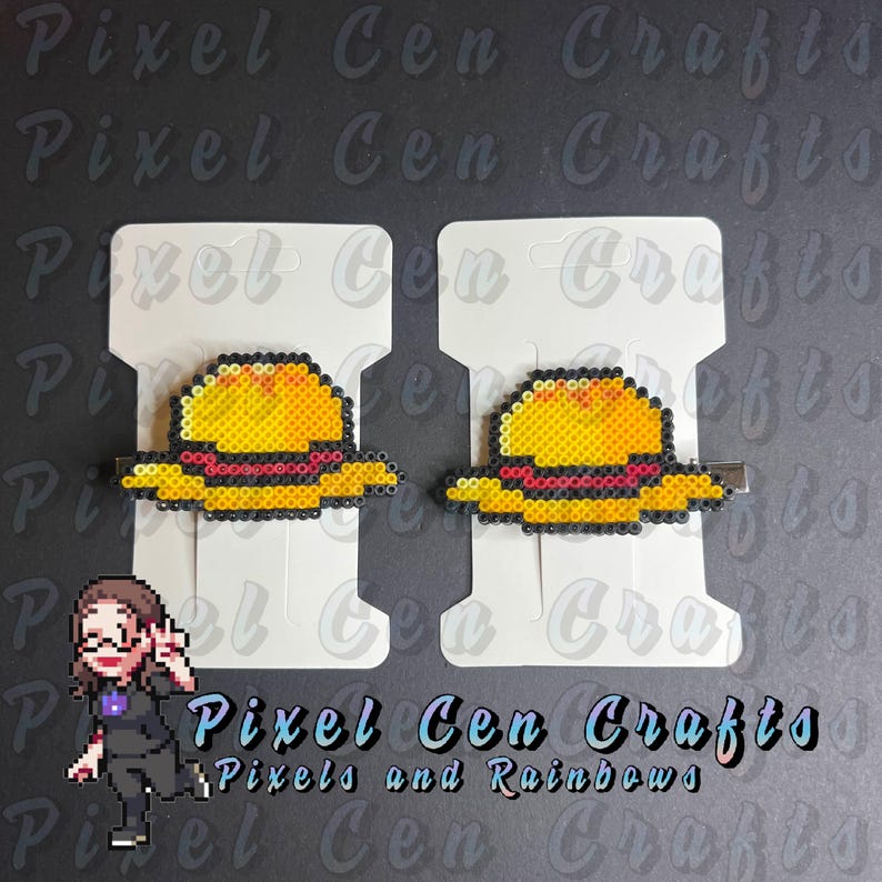 Once Piece Inspired Perler Bead Hair Clips - Etsy
