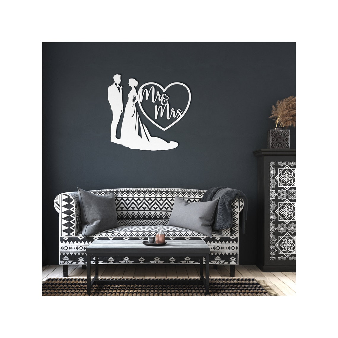 Bride and Groom Wall Art, Newlywed Gift, Metal Art Sign, Metal Art Wall ...