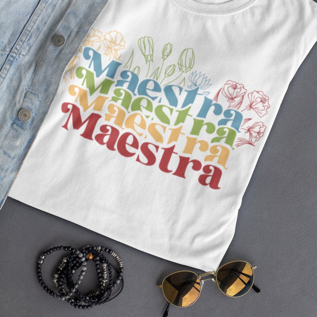 Maestra Shirt, Maestra Bilingue, Spanish Teacher Tshirt, Floral Maestra ...