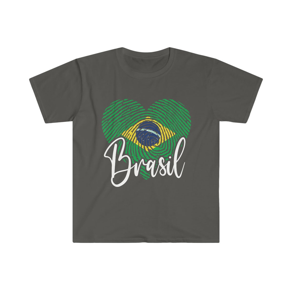 Brazilian Heartbeat: Patriotic T-shirt With Flag & Fingerprint Design ...