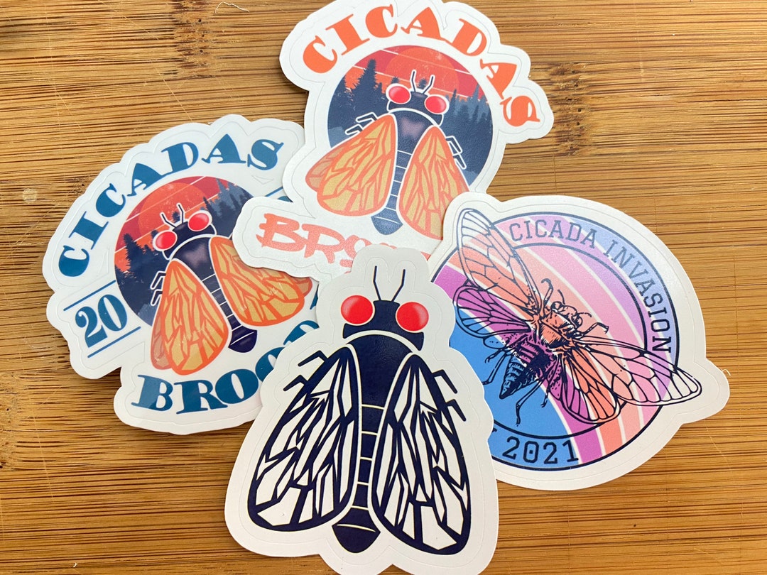 Cicada Stickers, Cicadas Invasion Brood X 2021 Cicadas Sticker 17 Year ...