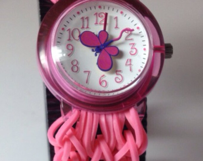 Rainbow Loom Girls Wrist Watch, Rubberband Friendship Bracelet ...