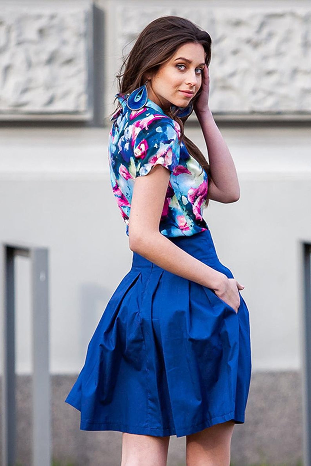 Floral Top Flower Blouse Women Maxi Top Elegant Blouse - Etsy