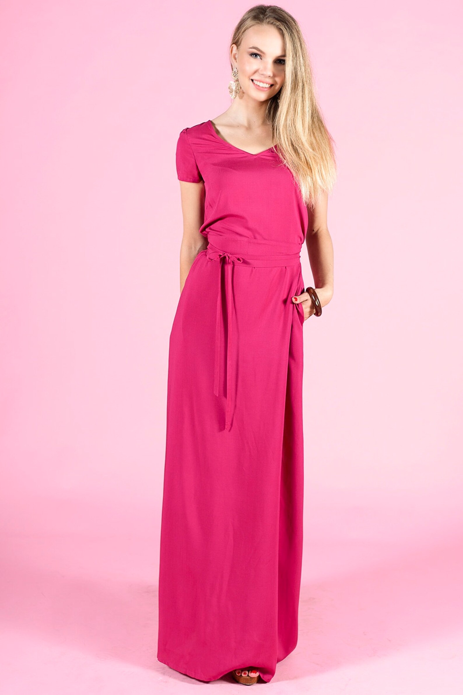 Maxi Dress, Plus Size Dress, Raspberry Dress, Plus Size Clothing ...