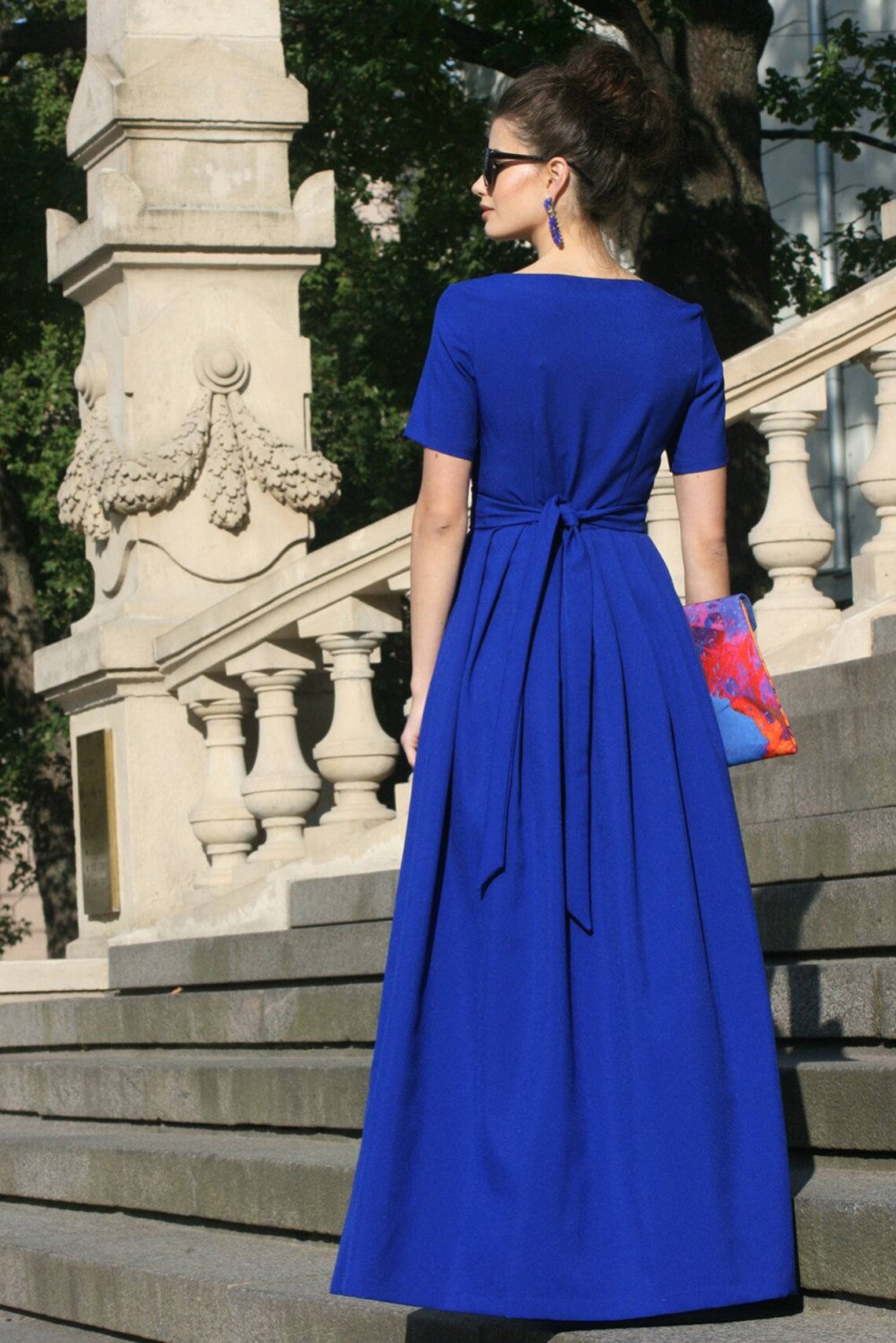 Plus Size Maxi Dress Blue Dress Boho Clothing Formal Dress | Etsy