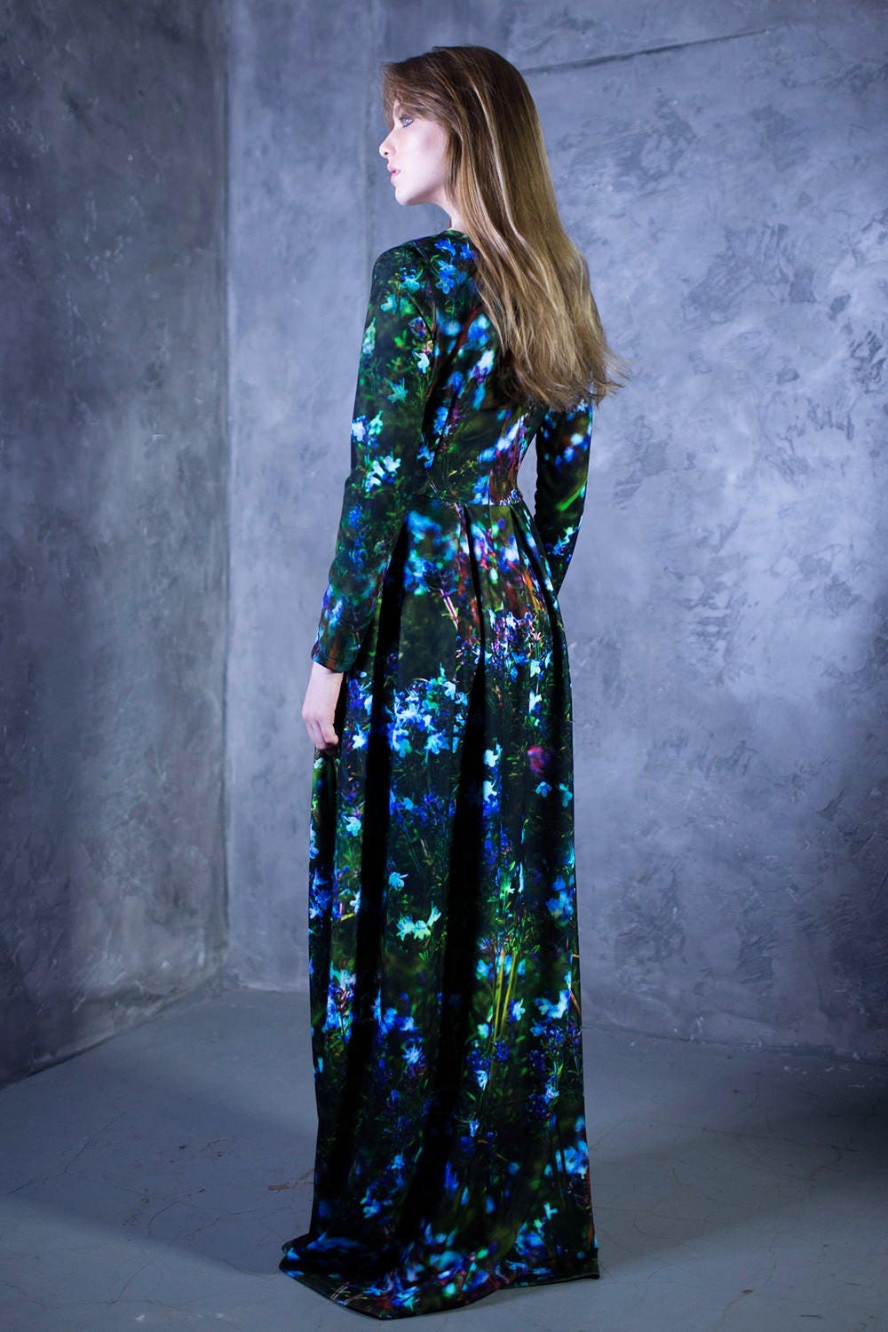 Plus Size Maxi Dress Long Sleeve Dress Mod Dress Women | Etsy