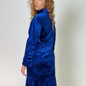 Blue Velvet Robe, Women Velvet Robe, Holiday Loungewear, Plus Size ...