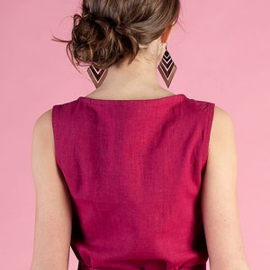 Raspberry Top, Red Top, Tank Top, Summer Top, Linen Top, Plus Size ...