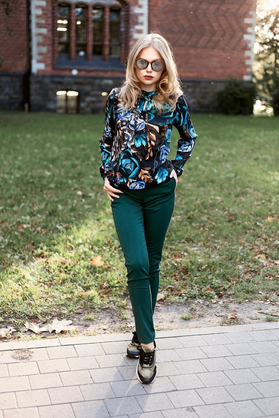 Floral Top, Long Sleeved Top, Flower Top, Bohemian Clothing, Collar Top ...