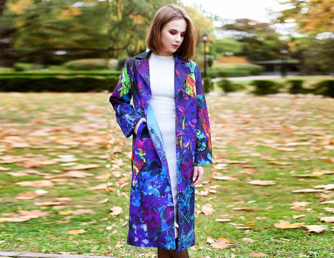 Jacket Women, Floral Jacket, Winter Jacket, Plus Size Clothing ...