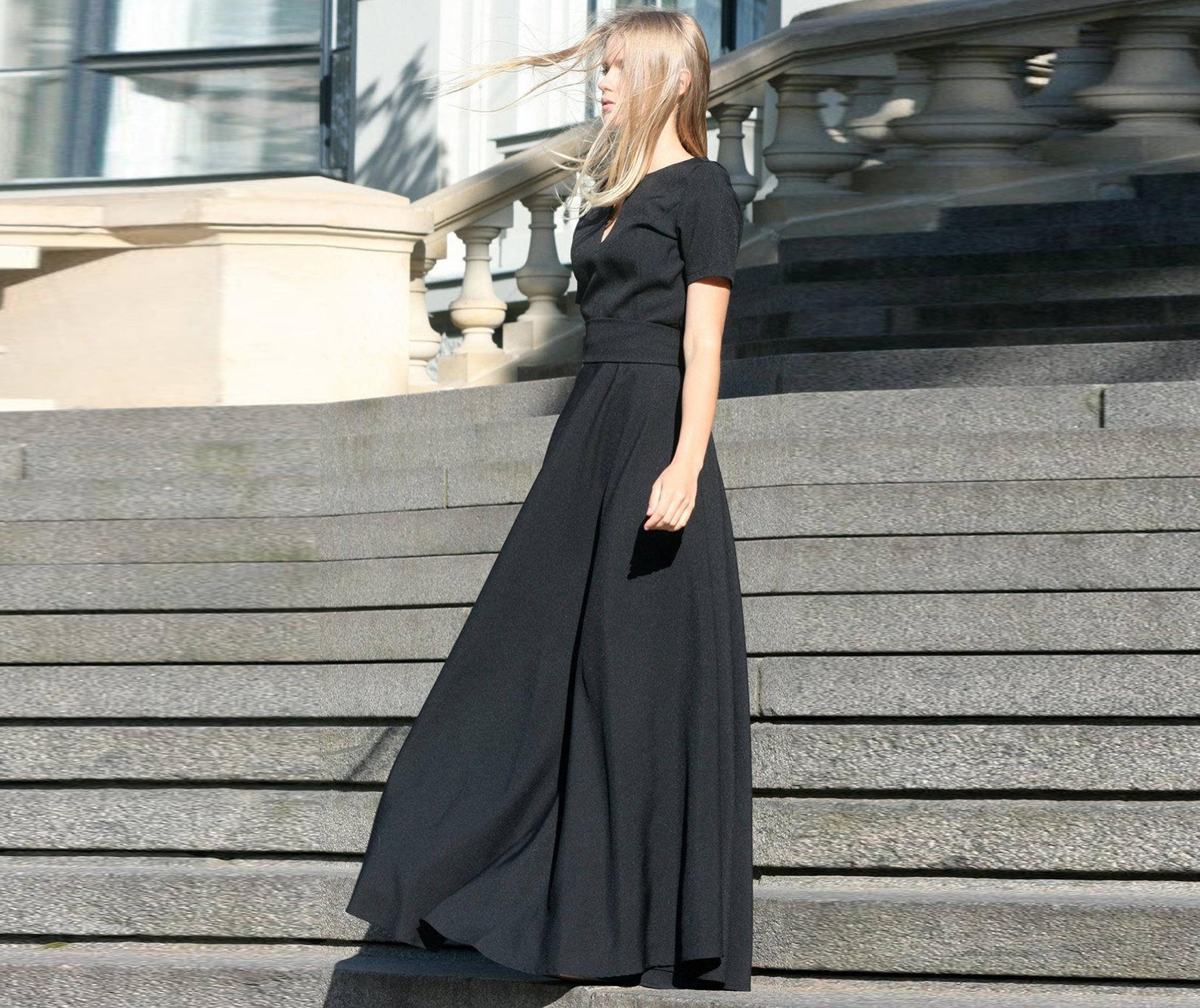 Maxi Dress Black Dress Gothic Clothing Vampire Dress Women | Etsy UK