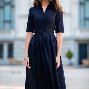 Classic Dark Blue Maxi Elegant Dress Perfect for Any Formal Occasion ...