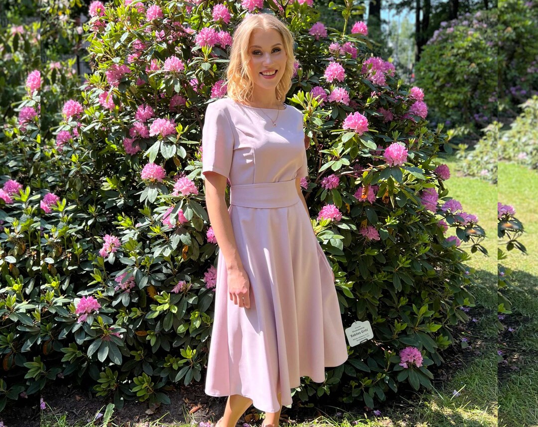 Light Color Dress, Fit and Flare Dress, Bridesmaid Dress, Cocktail ...