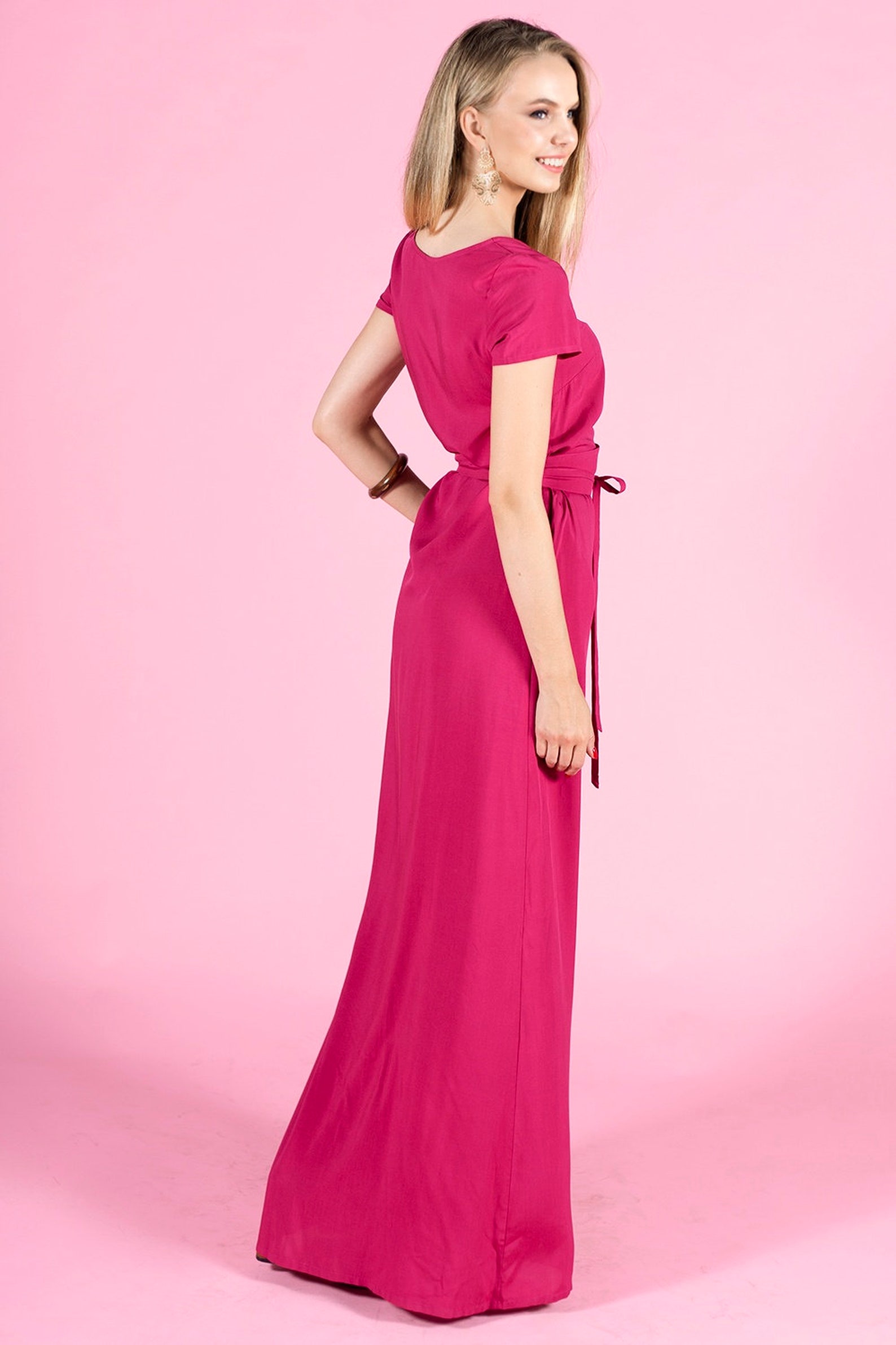 Maxi Dress, Plus Size Dress, Raspberry Dress, Plus Size Clothing ...