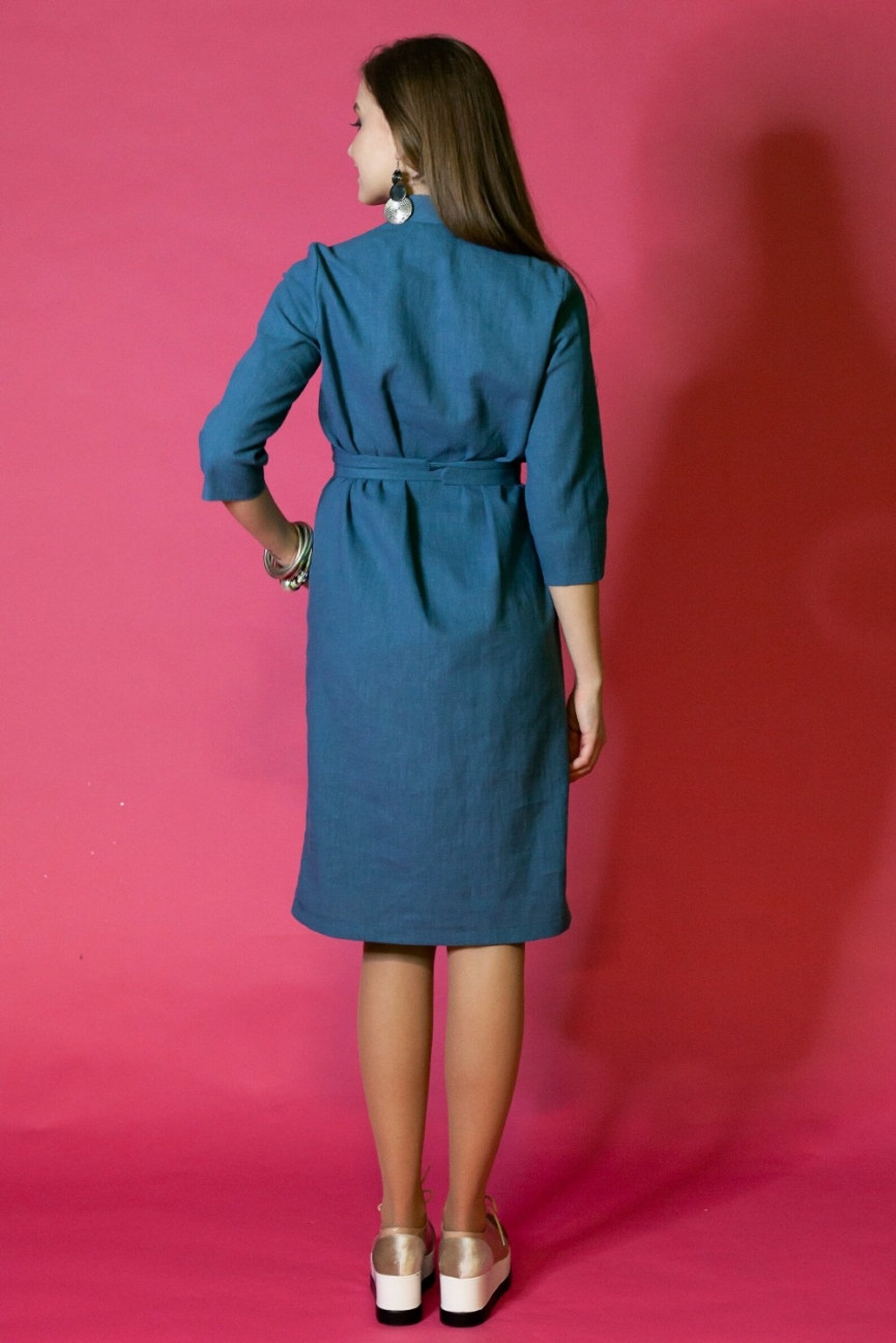 Linen Dress Women Raspberry Dress Linen Clothing Plus Size - Etsy