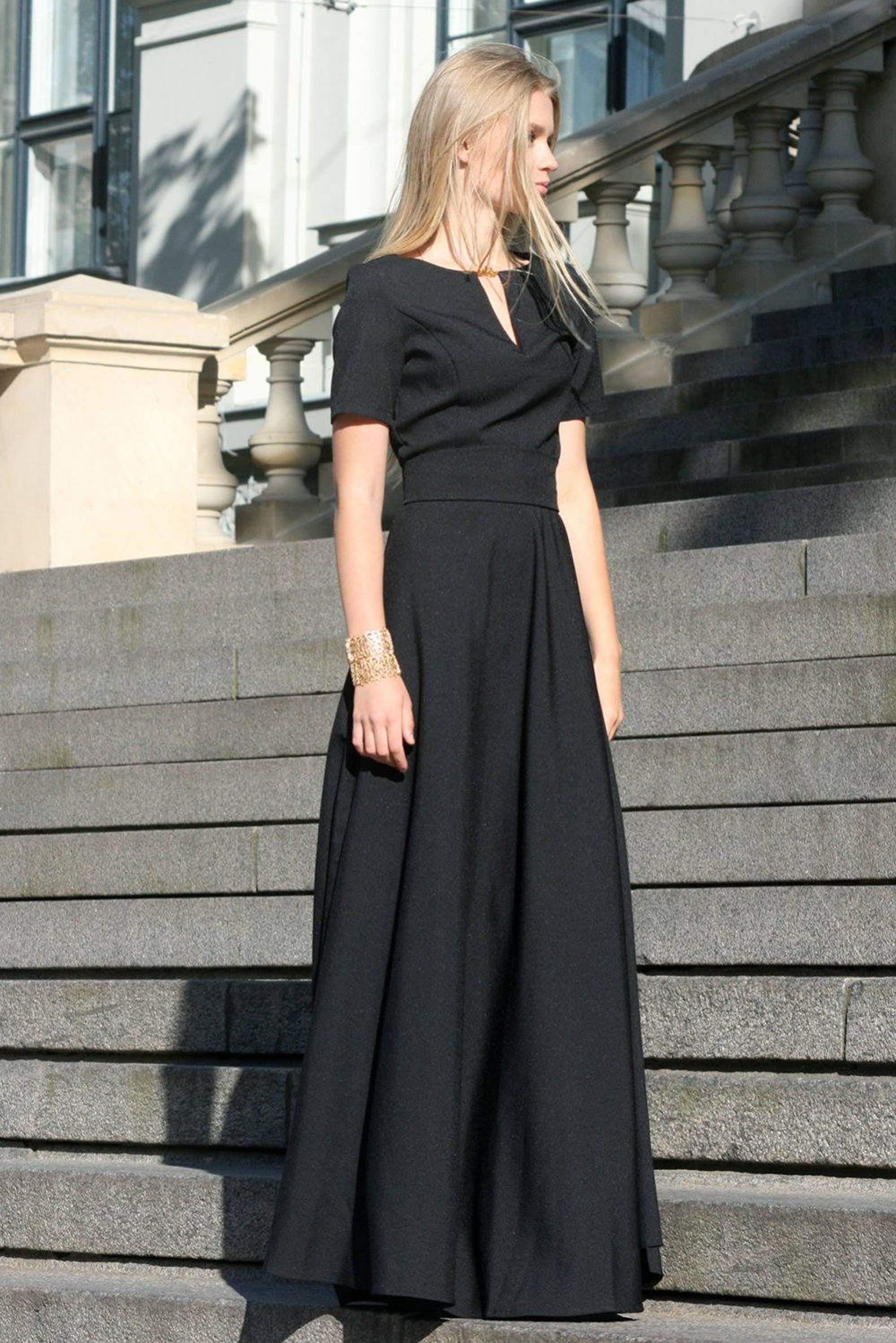 Maxi Dress Black Dress Gothic Clothing Vampire Dress Women | Etsy UK