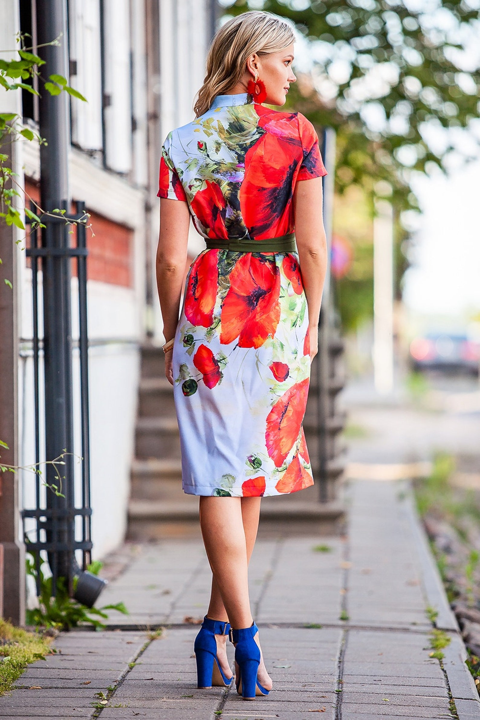 Poppy Flower Dress Plus Size Dress Printed Dress Summer - Etsy