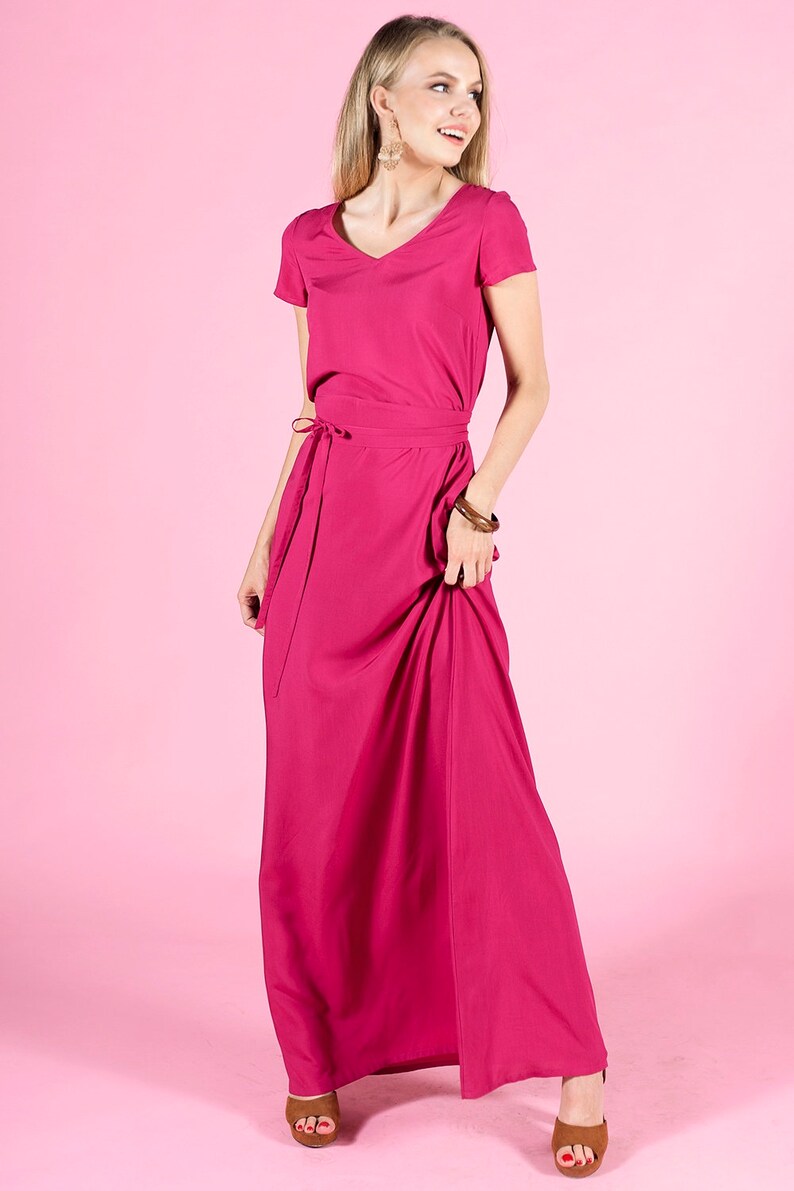 Maxi Dress Plus Size Dress Raspberry Dress Plus Size - Etsy