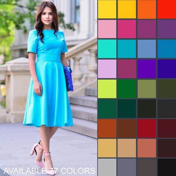 Teal Dress Turquoise Dress Circle Dress Cocktail Dress | Etsy