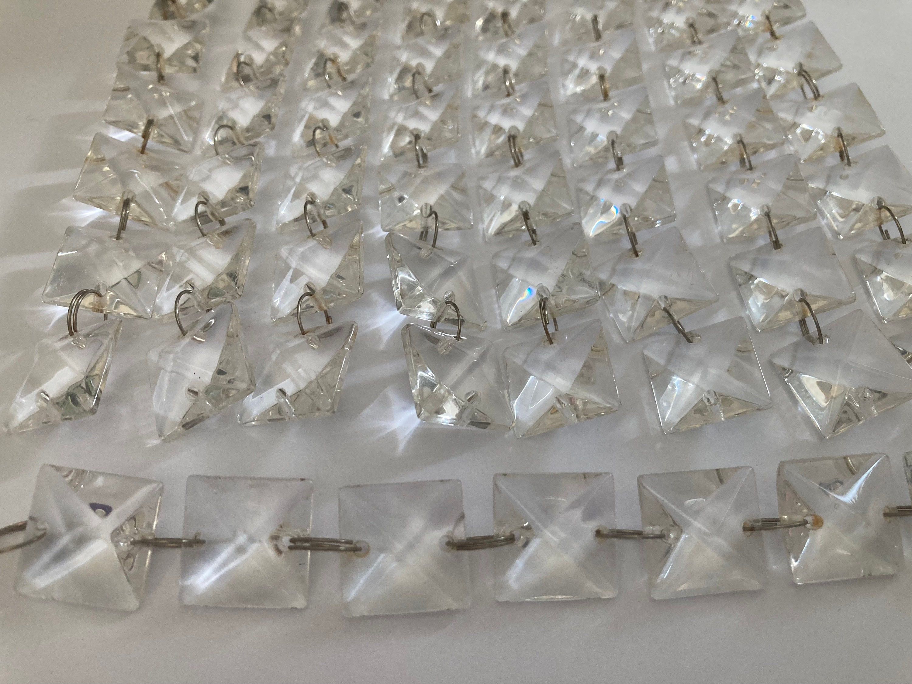 9 X Strings Crystal Glass Square Drop Chandelier Drops - Etsy UK