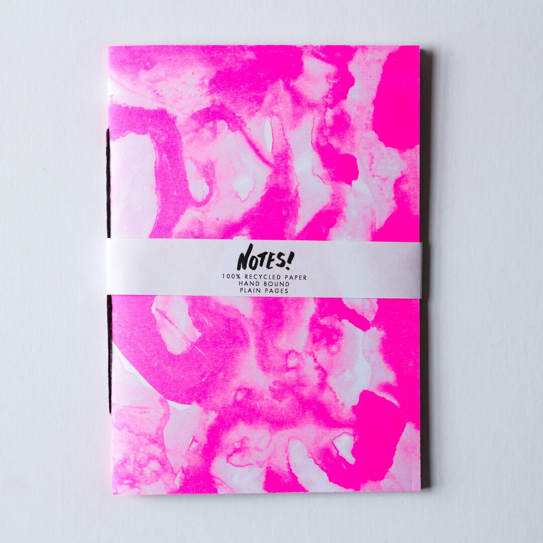 Pink Notebook Recycled Hand Bound Blank Note Book - Etsy