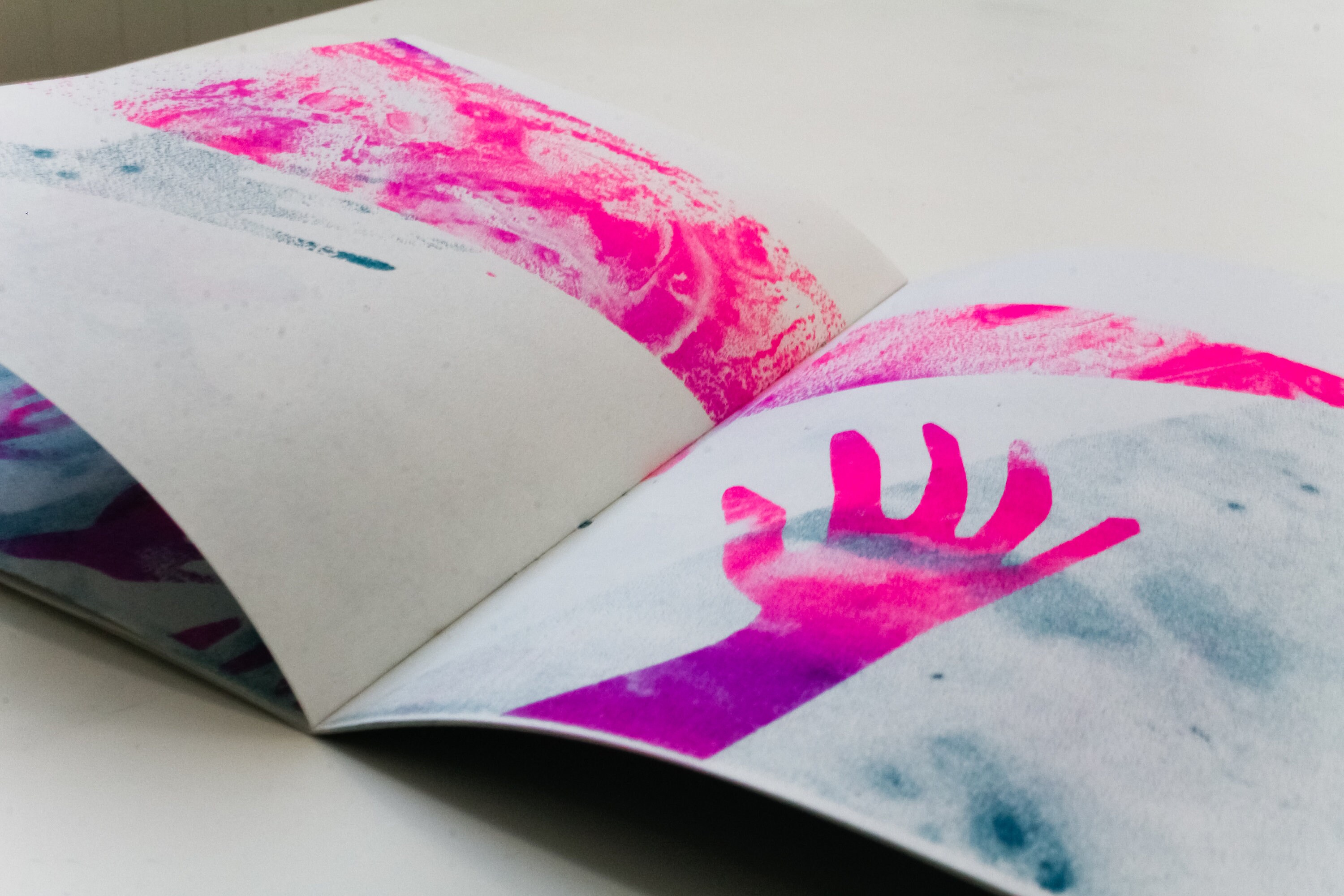 Risograph Art Zine, 'splash' Fluorescent Pink and Teal Illustrated A6 ...