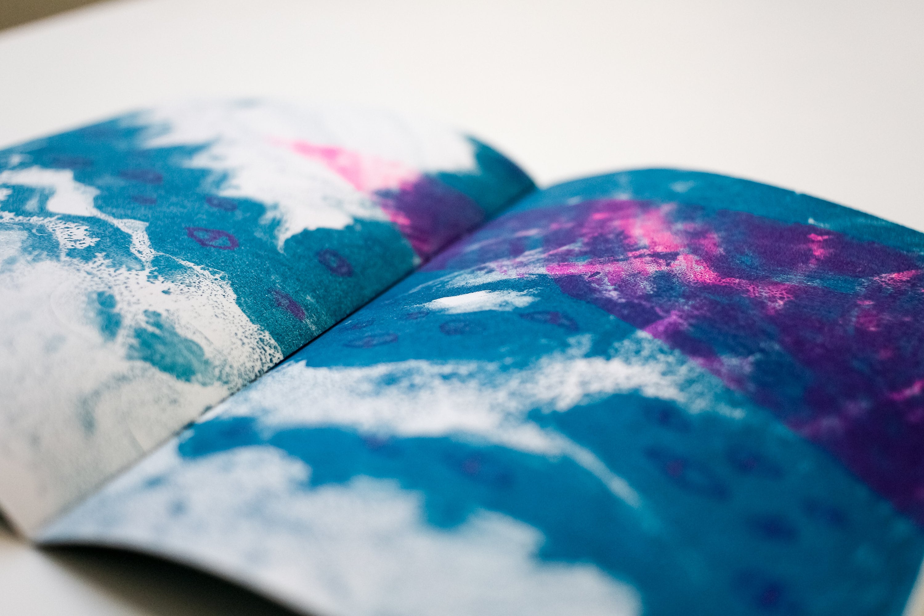 Risograph Art Zine, 'splash' Fluorescent Pink and Teal Illustrated A6 ...