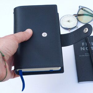 Leather Personalized Black Pocket Journal Cover Field Notes Travelers ...