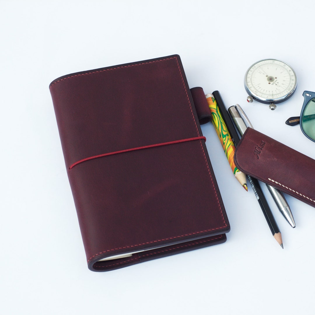 Personalized Leather Cover B6 Nanami Cafe Note Tomoe River Notebook ...