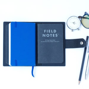 Leather Personalized Black Pocket Journal Cover Field Notes Travelers ...