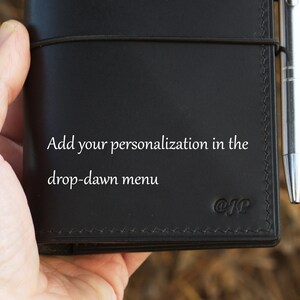 Leather Personalized Black Pocket Journal Cover Field Notes Travelers ...