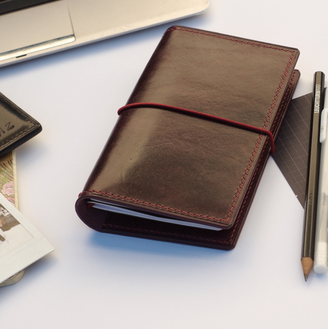 Genuine Leather Personalized Pocket Journal Cover Field Notes Moleskine ...
