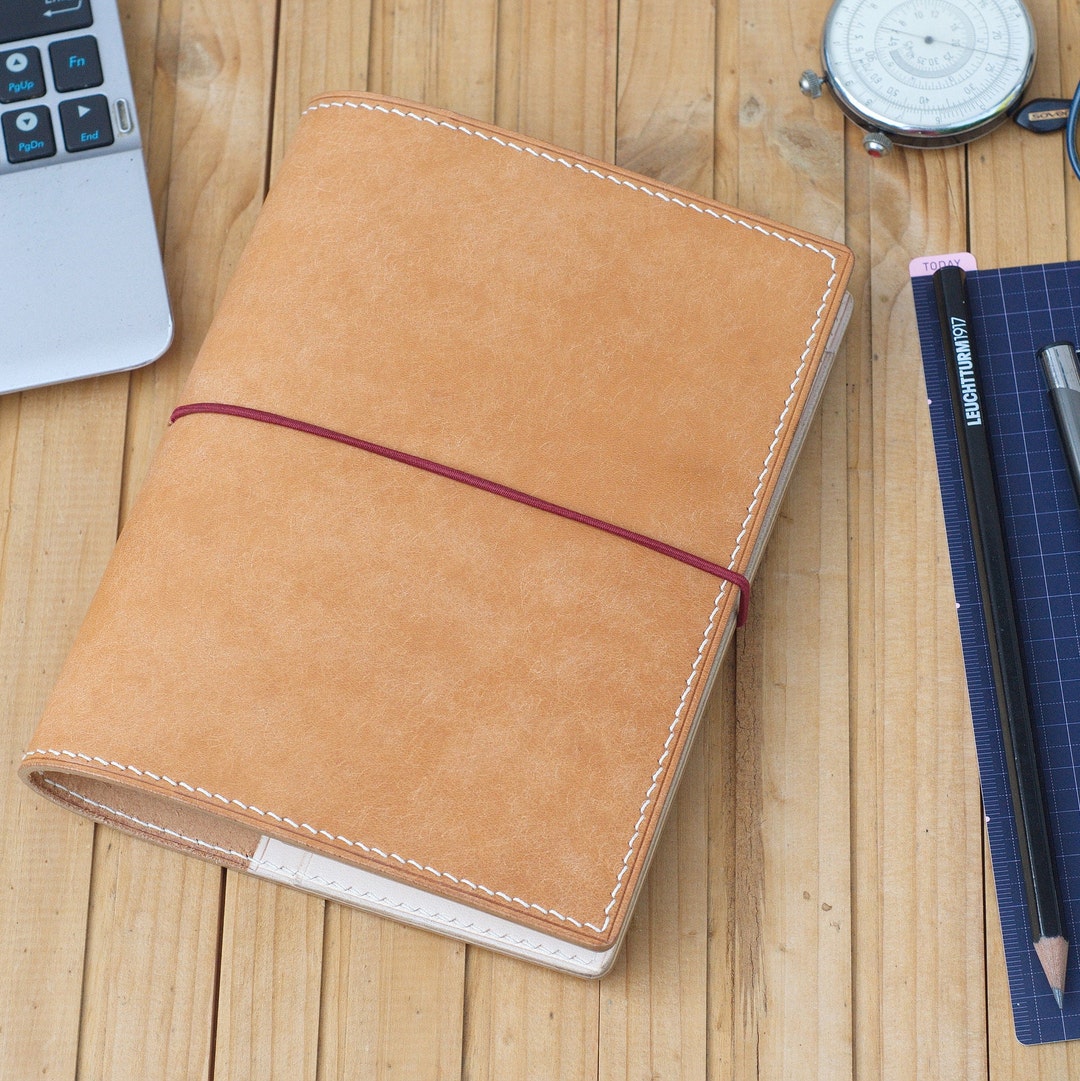 Pocket Leather Personalized Notebook Cover A6 Hobonichi 5 Year ...