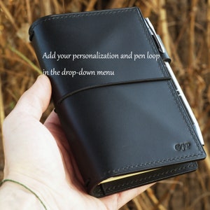 Genuine Leather Personalized Pocket Journal Cover Field Notes Moleskine ...